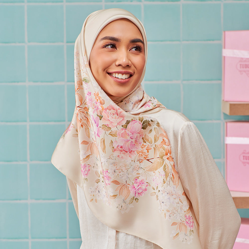 LE Batik Floral in Beige (SQ) – TudungPeople Singapore (TudungPeople ...